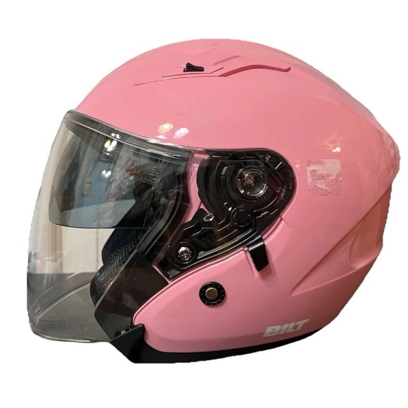 Bilt | Other | Nib Bilt Motorcycle Helmet Atv Utv Pink White Striped ...